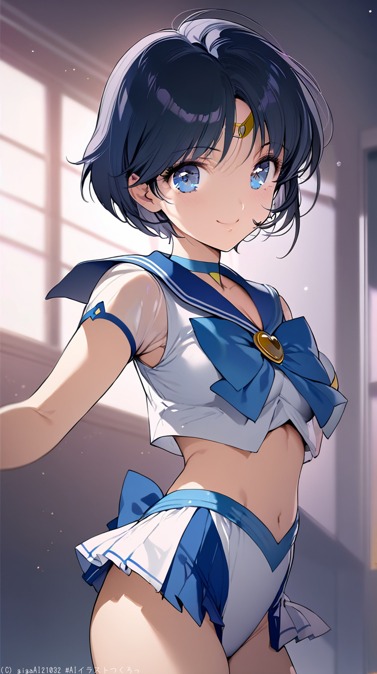 セーラーマーキュリー♡ | ゃ㈒㏸︎︎︎︎giga @AIイラスト術師 | イロミライ（ベータ）-iromirai-AIイラスト・AIフォト・AIグラビア専用の投稿サイト-