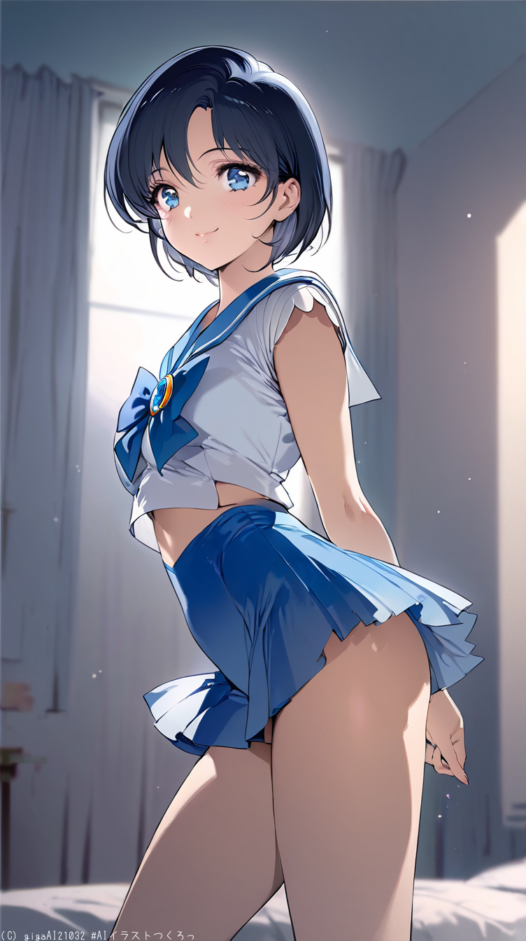 セーラーマーキュリー♡ | ゃ㈒㏸︎︎︎︎giga @AIイラスト術師 | イロミライ（ベータ）-iromirai-AIイラスト・AIフォト・AIグラビア専用の投稿サイト-