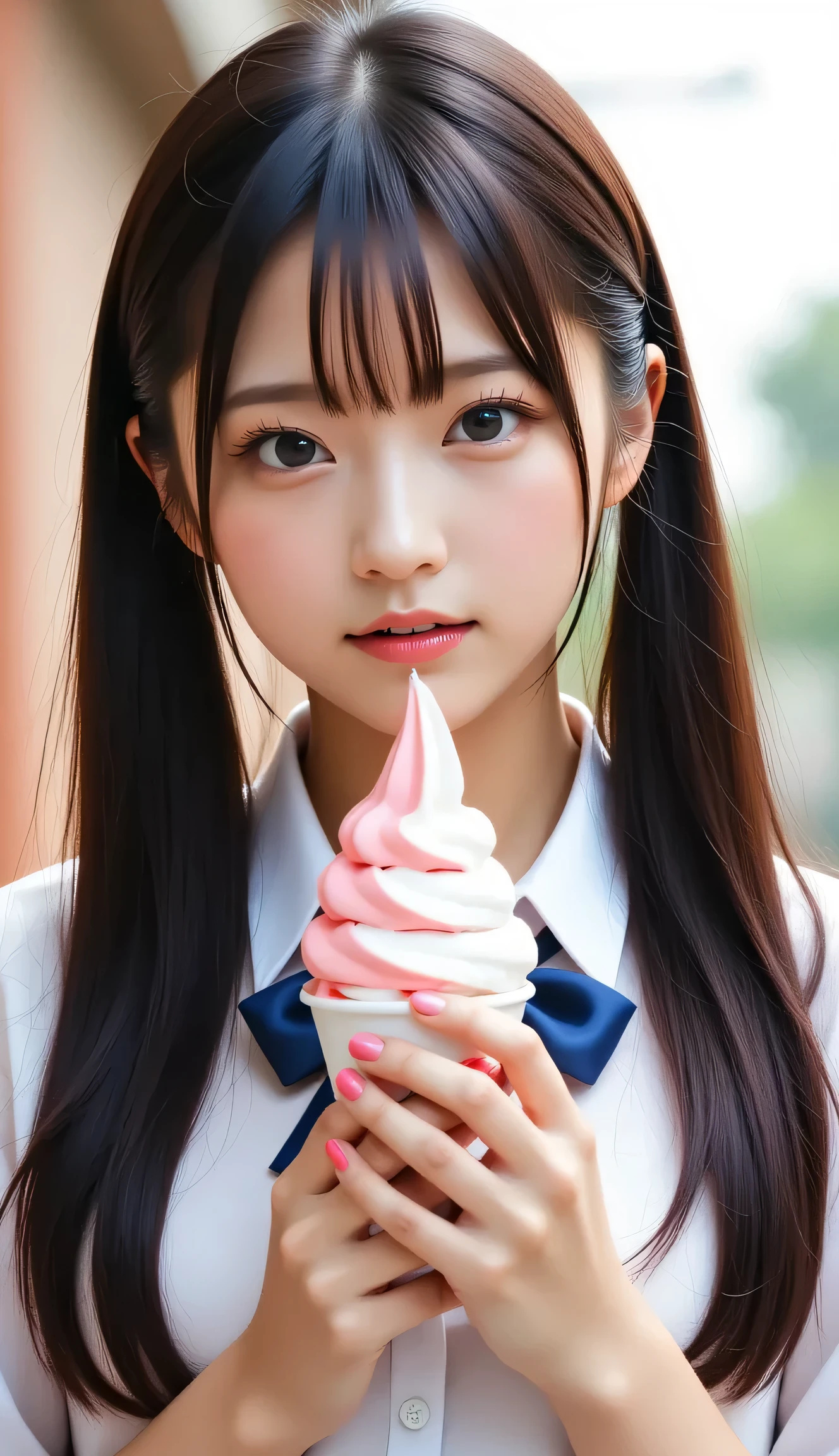 FLUX美少女とソフトクリーム | poruru | イロミライ（ベータ）-iromirai-AIイラスト・AIフォト・AIグラビア専用の投稿サイト-