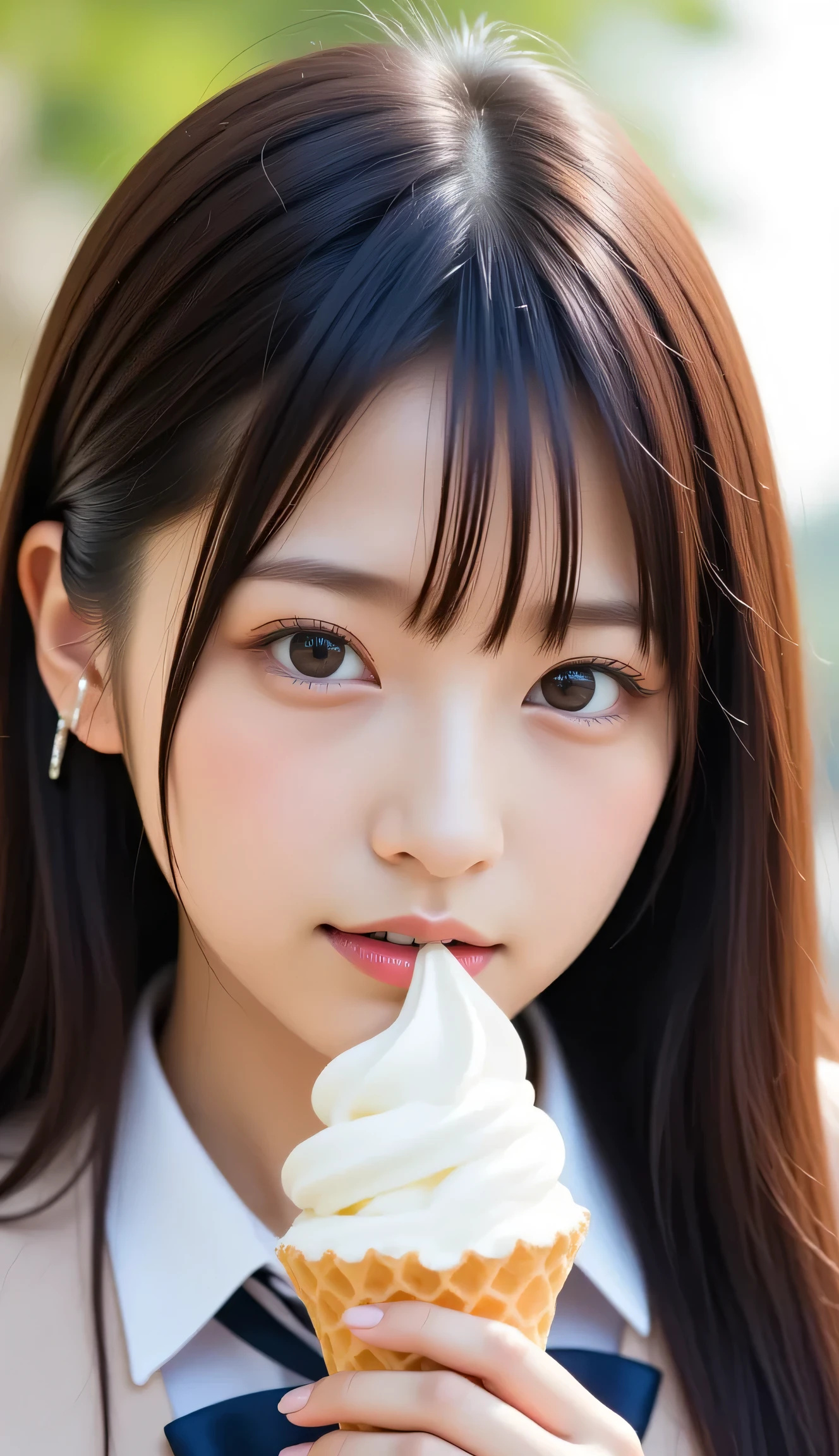 FLUX美少女とソフトクリーム | poruru | イロミライ（ベータ）-iromirai-AIイラスト・AIフォト・AIグラビア専用の投稿サイト-