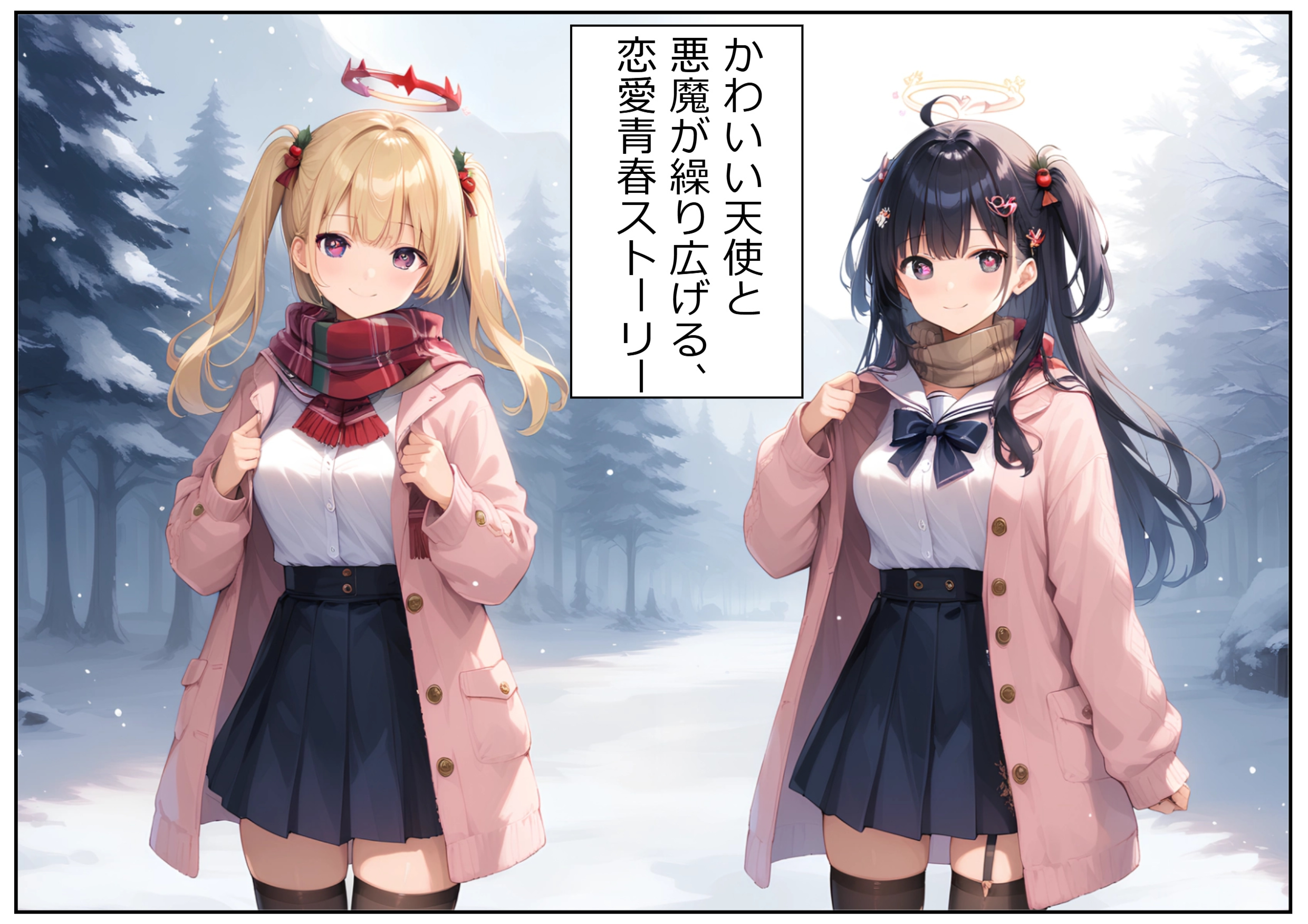 天使と悪魔の制服美少女、どちらを選ぶ？ | poruru | イロミライ（ベータ）-iromirai-AIイラスト・AIフォト・AIグラビア ...