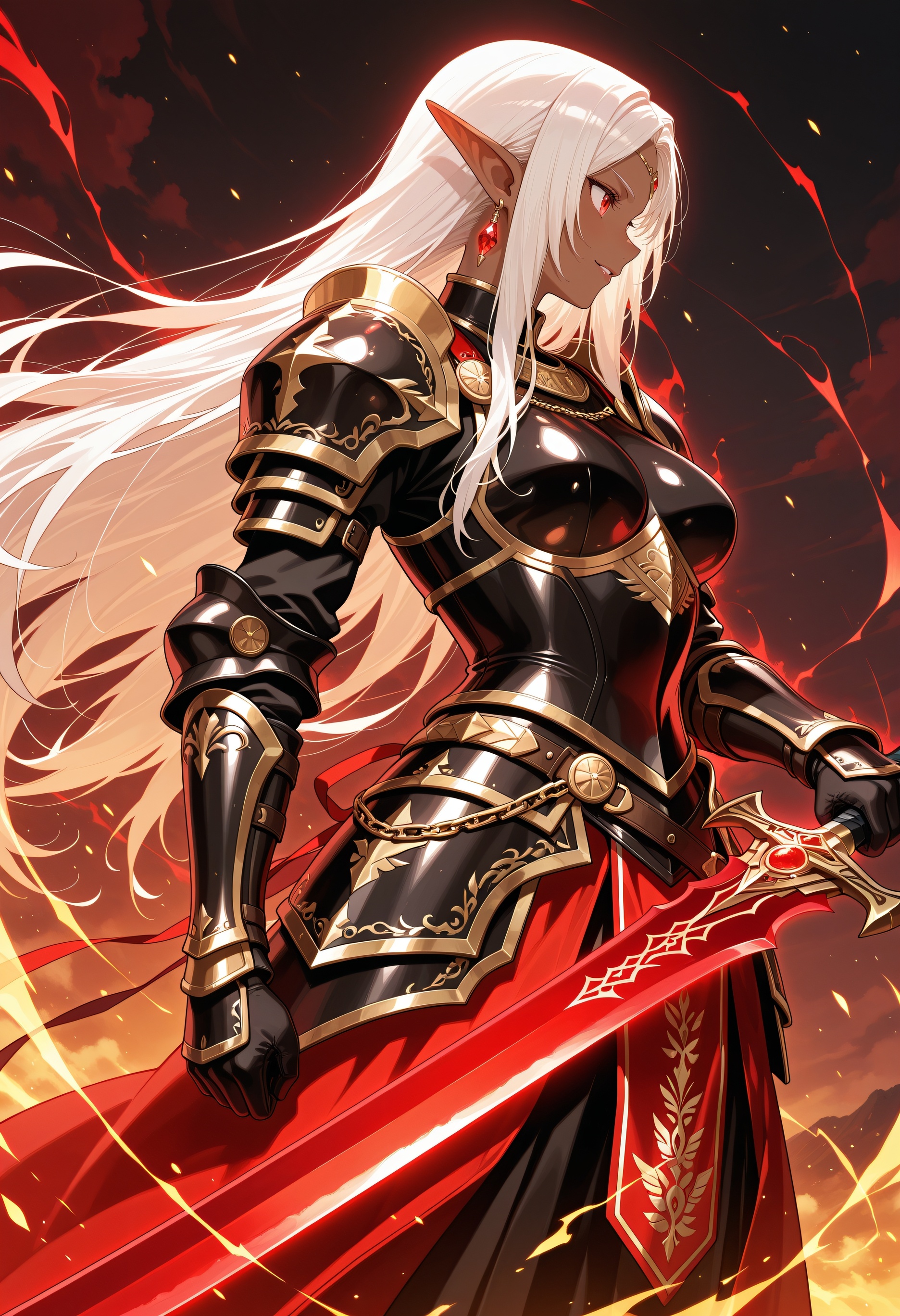 ダークエルフ騎士 | poruru | イロミライ（ベータ）-iromirai-AIイラスト・AIフォト・AIグラビア専用の投稿サイト-