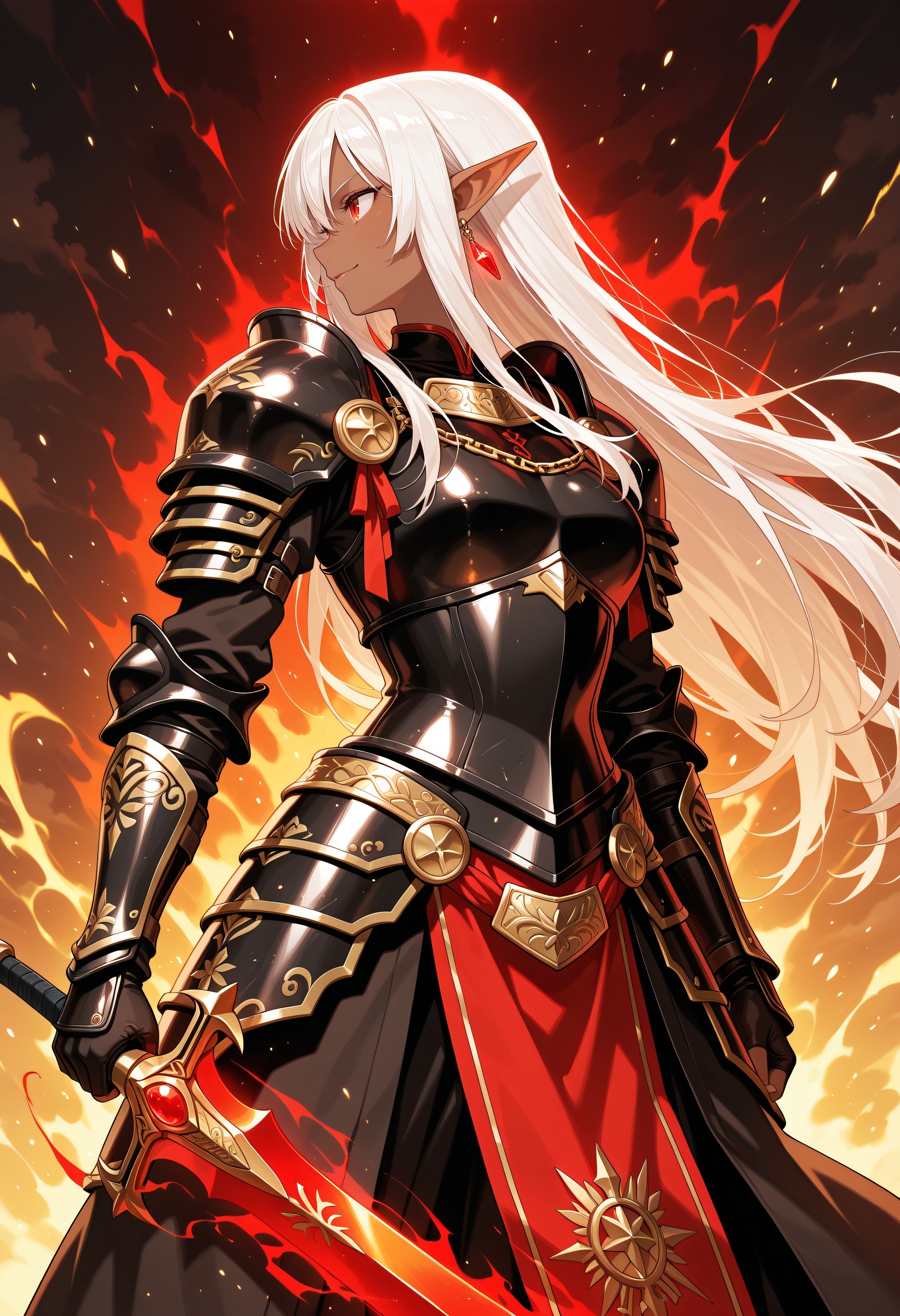 ダークエルフ騎士 | poruru | イロミライ（ベータ）-iromirai-AIイラスト・AIフォト・AIグラビア専用の投稿サイト-