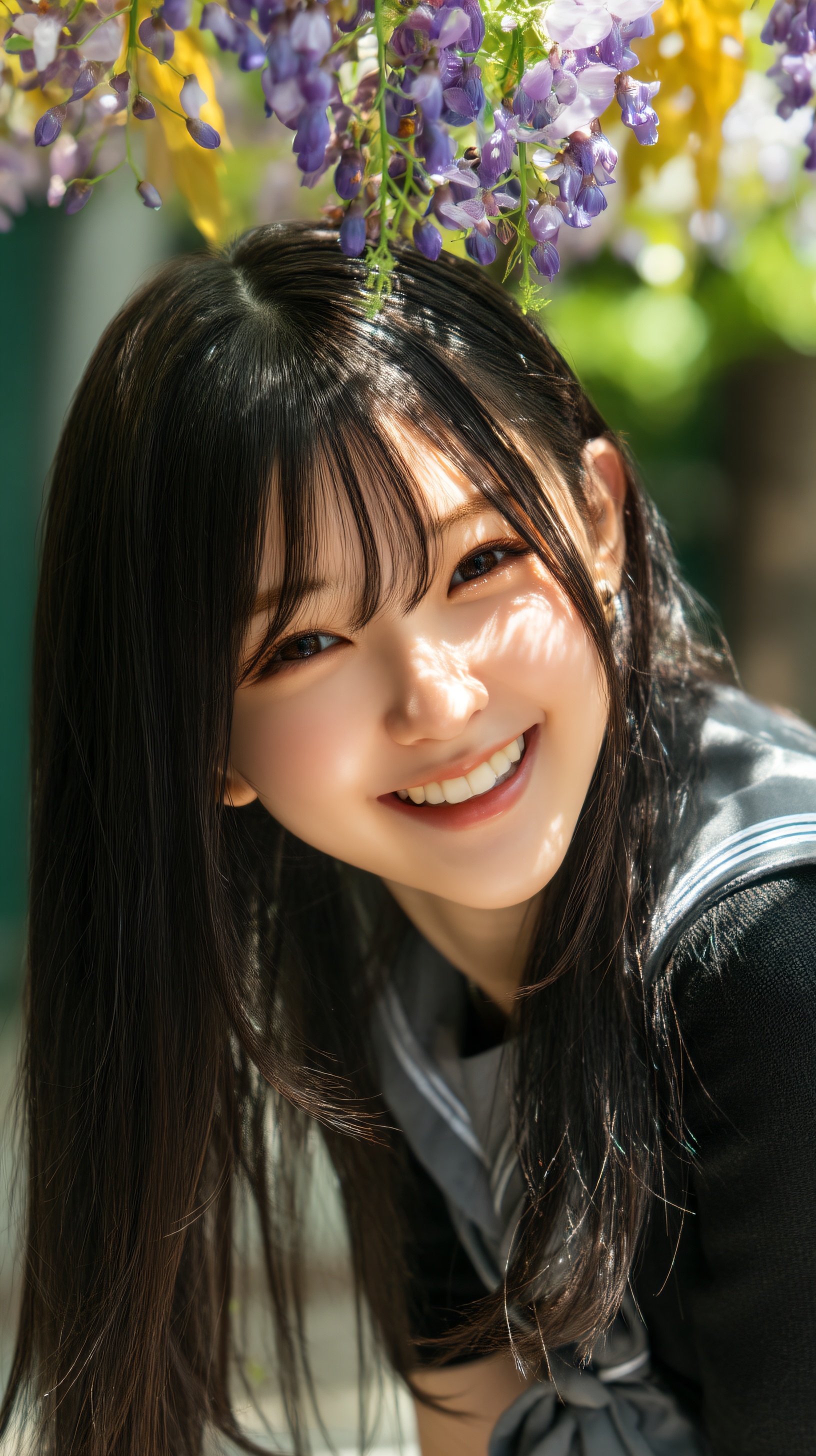 藤の花と美少女 | poruru | イロミライ（ベータ）-iromirai-AIイラスト・AIフォト・AIグラビア専用の投稿サイト-